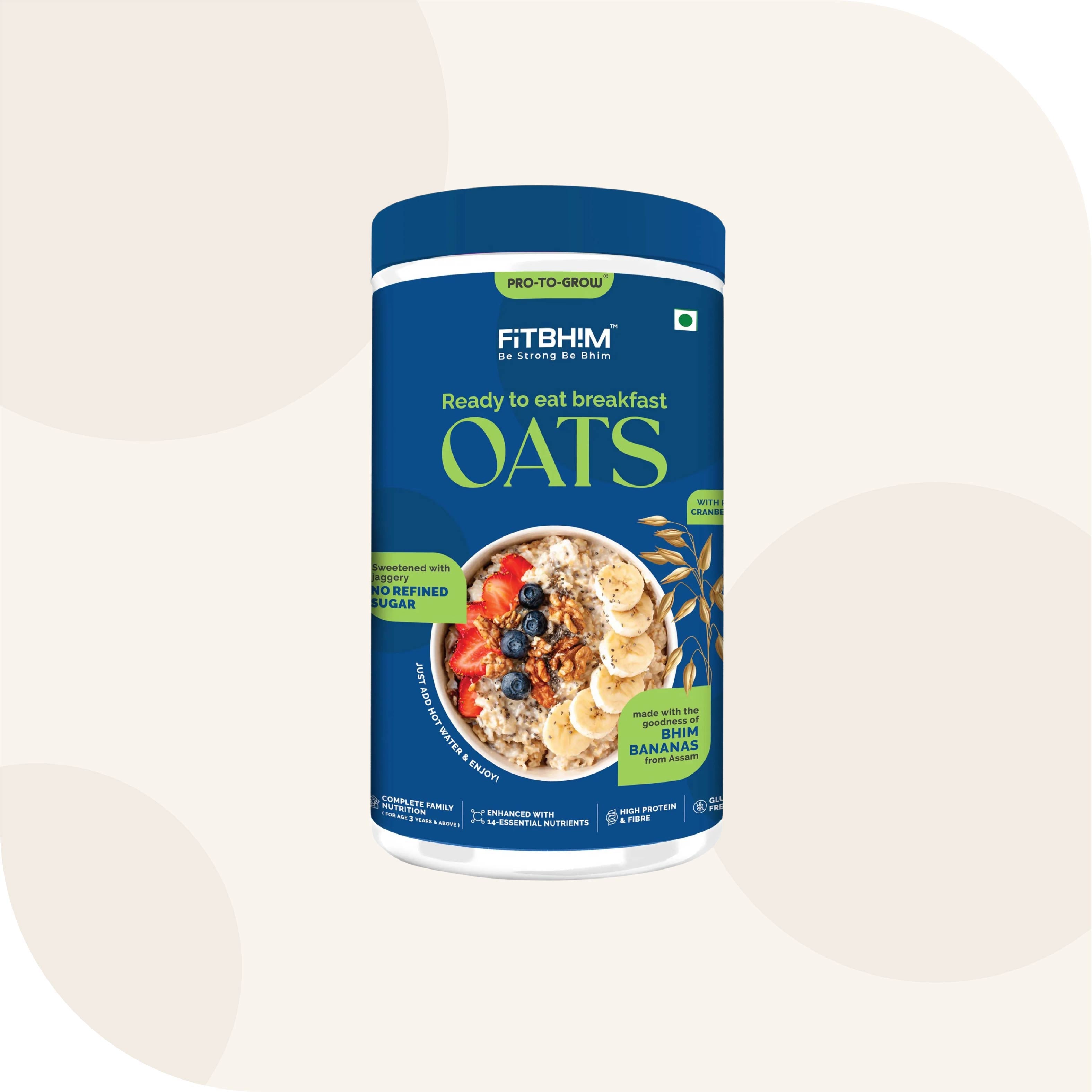 ProToGrow Fitbhim Ready to Eat Jaggery Oats For Breakfast 300G | Enric ...